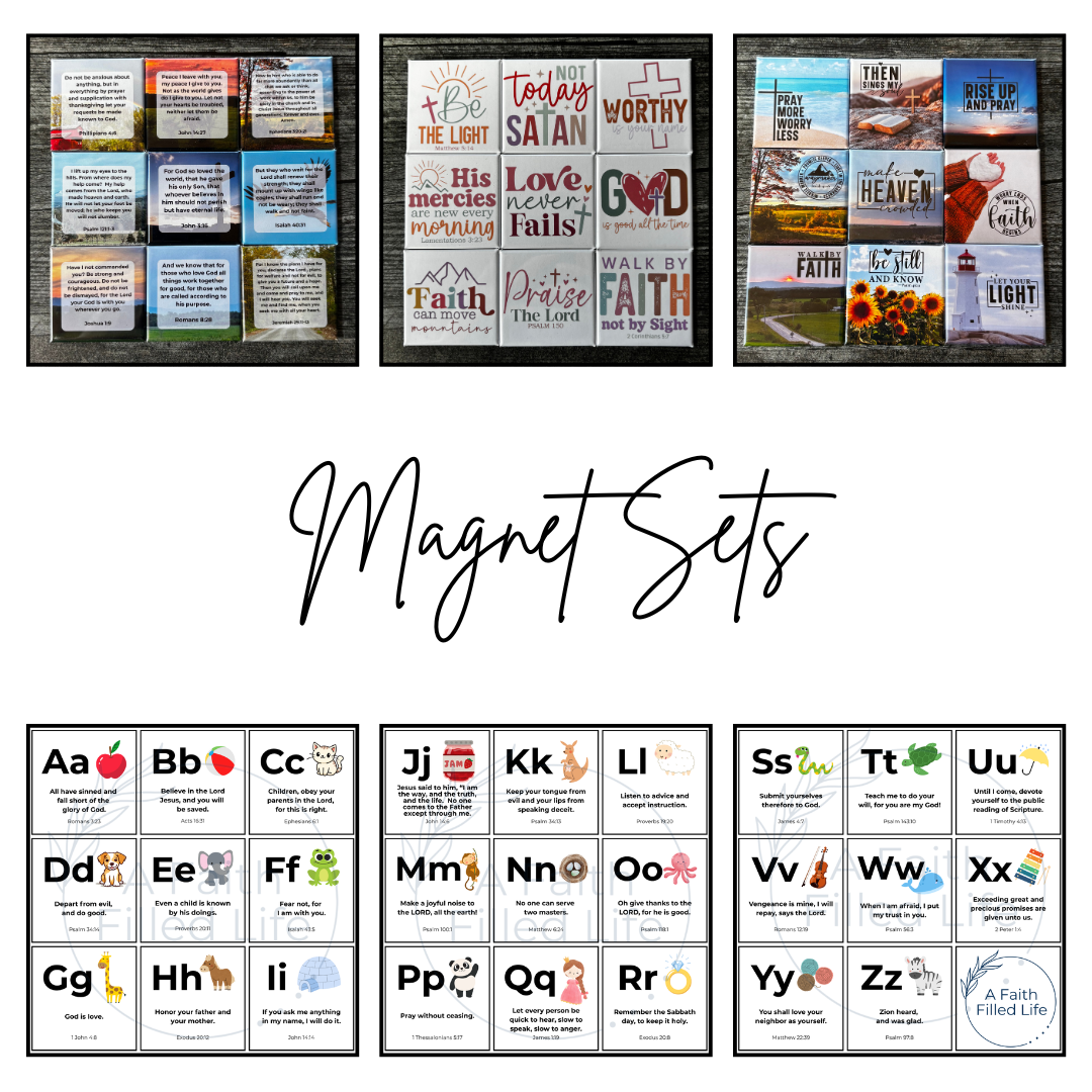 Christian Magnet Sets with Scripture & Quotes | A Faith Filled Life